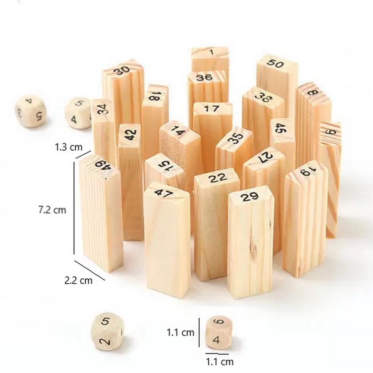 Jenga Tipo Torre Grande Madera Bloques 48pc Dados Juego Mesa - Luegopago